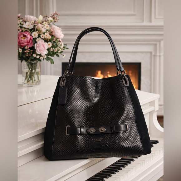 Coach | Bags | Coach Blake Exotic Leather And Suede Shoulder Bag | Poshmark